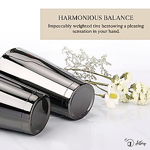 Jettory Boston Shaker - Premium 18 oz & 28 oz Weighted Cocktail Shaker - Professional Boston Shakers Set For Bartenders - Bar Shaker Made from Stainless Steel 304 - Bar Tool (Black)