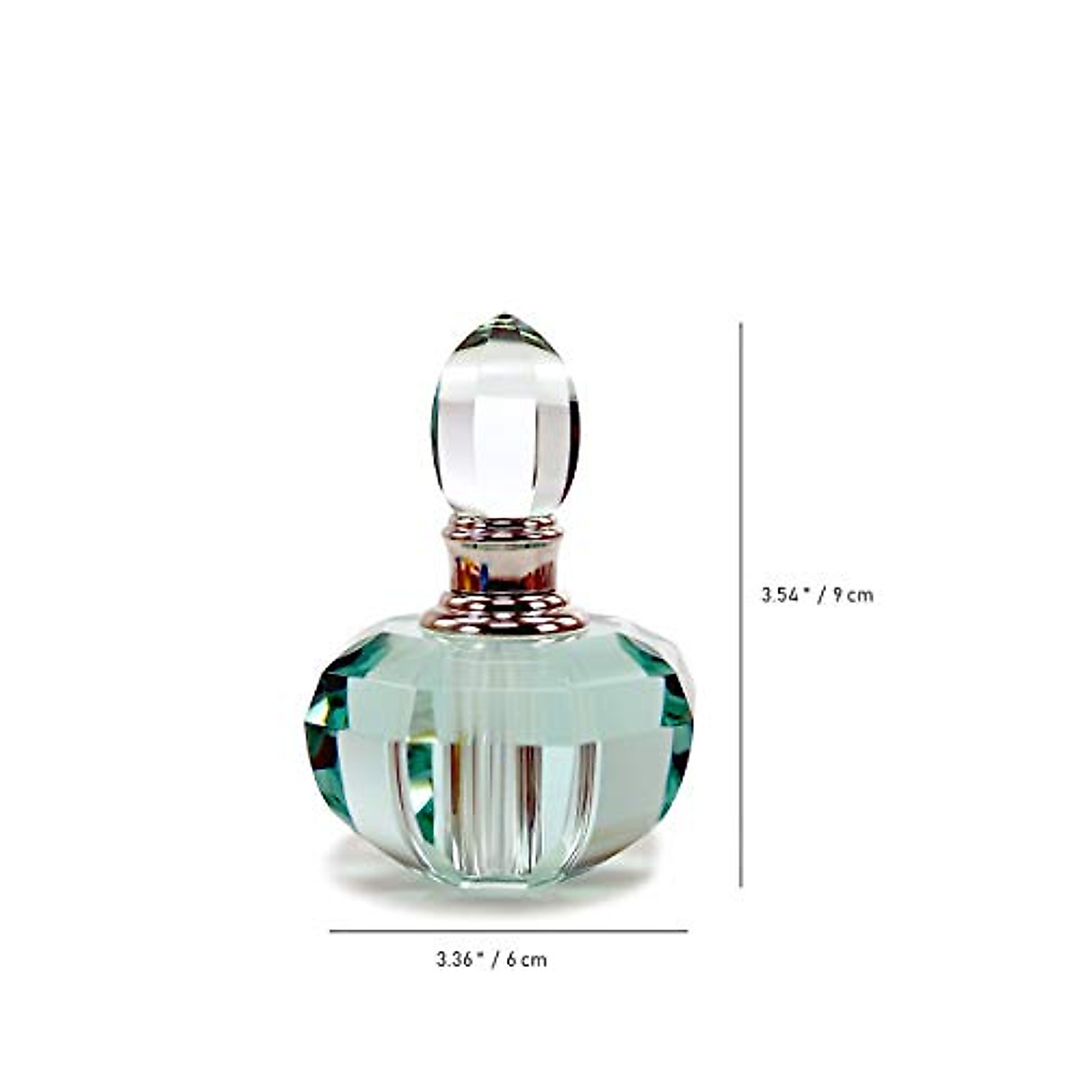 KECHU Delicate Green Empty Crystal Perfume Bottle Refillable Glass 3ml Transparent Green Decor