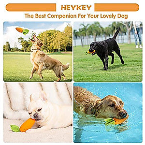 HEYKEY Squeaky Dog Chew Toys for Aggressive Chewers, Indestructible Dog Toys for Aggressive Chewers, Tough Durable Teeth-Cleaning Rubber Squeaky Dog Chew Toys for Puppy Medium Large Dogs, Milk Flavor