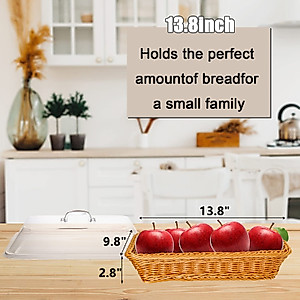 DEAYOU Bread Basket with Lid, Tabletop Food Serving Basket, Fruit Basket for Vegetable, Restaurant, Display, Kitchen, Party, Rectangle