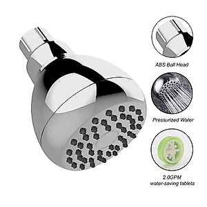 High Pressure Fixed Shower Head 3 Inch Saving Water Chrome Anti-leak Shower Head For Powerful Water Rain Easy Installation for Relaxing and Comfortable Shower Experience