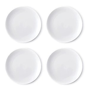 Mozacona 4pcs White Ceramic Seasoning Dishes Dipping Bowls -4.5inch