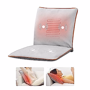 COMFIER Vibration Massage Seat Cushion with Heat,Portable Vibrating Massage Pillow, Back Neck Massager,Gift for Men&Women,4 Vibrating Motors and 2 Heat Levels, Massage Chair Pad for Home Office use