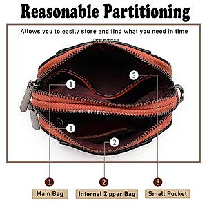 Mini Shoulder Crossbody Bag - Premium leather Retro All-Match Vertical Cellphone Bag Handmade Bag for Women (Black)