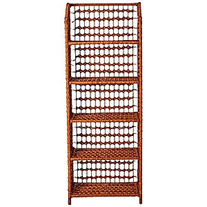 Oriental Furniture 53" Natural Fiber Shelving Unit - Honey