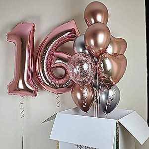 100pcs Metallic Rose Gold Latex Balloons Various Sizes Chrome Balloon 18/12/10/5 inch Helium Balloon Perfect for Birthday Valentines Baby Shower Bridal Shower Wedding Anniversary Balloons (Rose Gold)