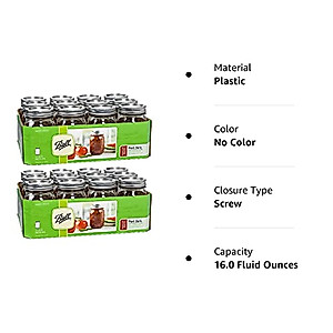 Ball Regular Mouth Pint 16-oz Mason Jar with Lids and Bands (Pack of 24)