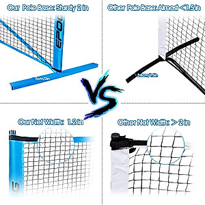 Hamino Pickleball Net Set, 22ft Official Size Pickle Ball Net, Pickleball Set with Net - 4 Paddles 2 Balls Carrying Bag Strong Steel Frame, Portable Indoor Outdoor Driveway Fun for All Ages