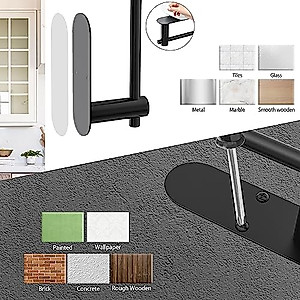 Paper Towel Holder, New Upgraded Thickened Under Cabinet Paper Towel Holder, Self Adhesive Wall Mount Towel Holder for Kitchen, Bathroom, RV, Glass, Sink, SUS304 Stainless Steel 13 inch, Matte Black