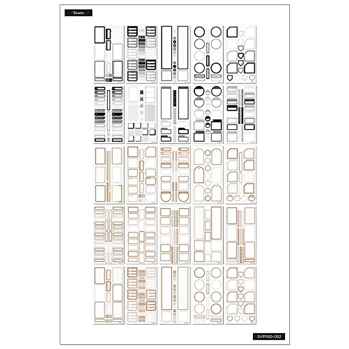 The Happy Planner Sticker Pack for Calendars, Journals and Projects –Multi-Color, Easy Peel – Scrapbook Accessories – Colorful Boxes Theme – 100 Sheets, 1985 Stickers Total
