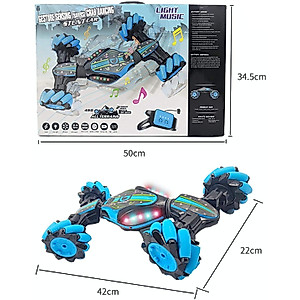 Remote Control Stunt Toy Car,Twisting Off-Road Vehicle,360 Degree Flip Double Sided Rotating Race Car,2.4G Gesture Sensing with Four-Wheel Drive,Best Gift for Kids and Adults.£¨Blue
