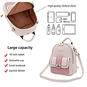 RUISUER Backpack Purse for Teen Girls Mini Backpack for Women Cute PU Leather Bookbag Small Shoulder Bag Handbag White