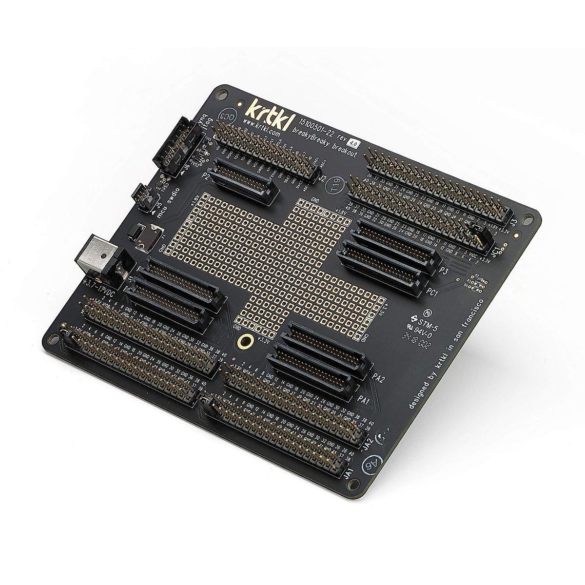 krtkl breakyBreaky snickerdoodle Baseboard – Breakout Board with 0.1" Headers, 270 I/O and JTAG