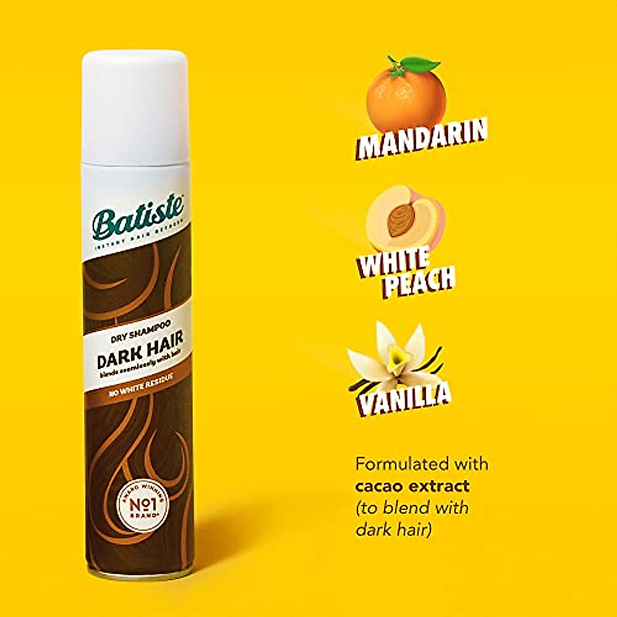 Batiste Dry Shampoo for Dark Hair, Refresh Hair and Absorb Oil Between Washes, Waterless Shampoo for Added Hair Texture and Body, 6.35 OZ Dry Shampoo Bottle