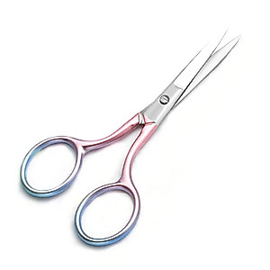 Motanar Multicolor Professional Grooming Scissors for Personal Care Facial Hair Removal and Ear Nose Eyebrow Trimming Stainless Steel Fine Straight Tip Scissors 3.9 Inch (Pink)