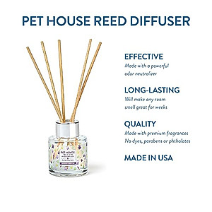 One Fur All, Pet House Reed Diffuser - Long Lasting Pet Odor Oil Diffuser - Non-Toxic Eco-Friendly Reed Diffuser Set & Diffuser Sticks - Air Freshening Scented Diffuser for Home (Lavender Green Tea)