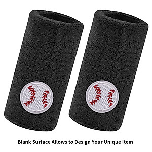 TOPTIE 6 Inch Wrist Sweatband, 6 PCS Long Wrist Sweatbands, Sports Athletic Wristbands-Black