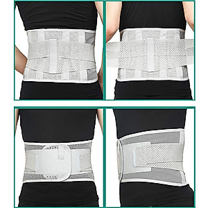 YZSHOUSE Breathable Back Support Lumbar Belt – Man and Woman Pain Relief Back Brace – Prevents Injury & Scoliosis,with Massage Pad (Size : M/Medium)