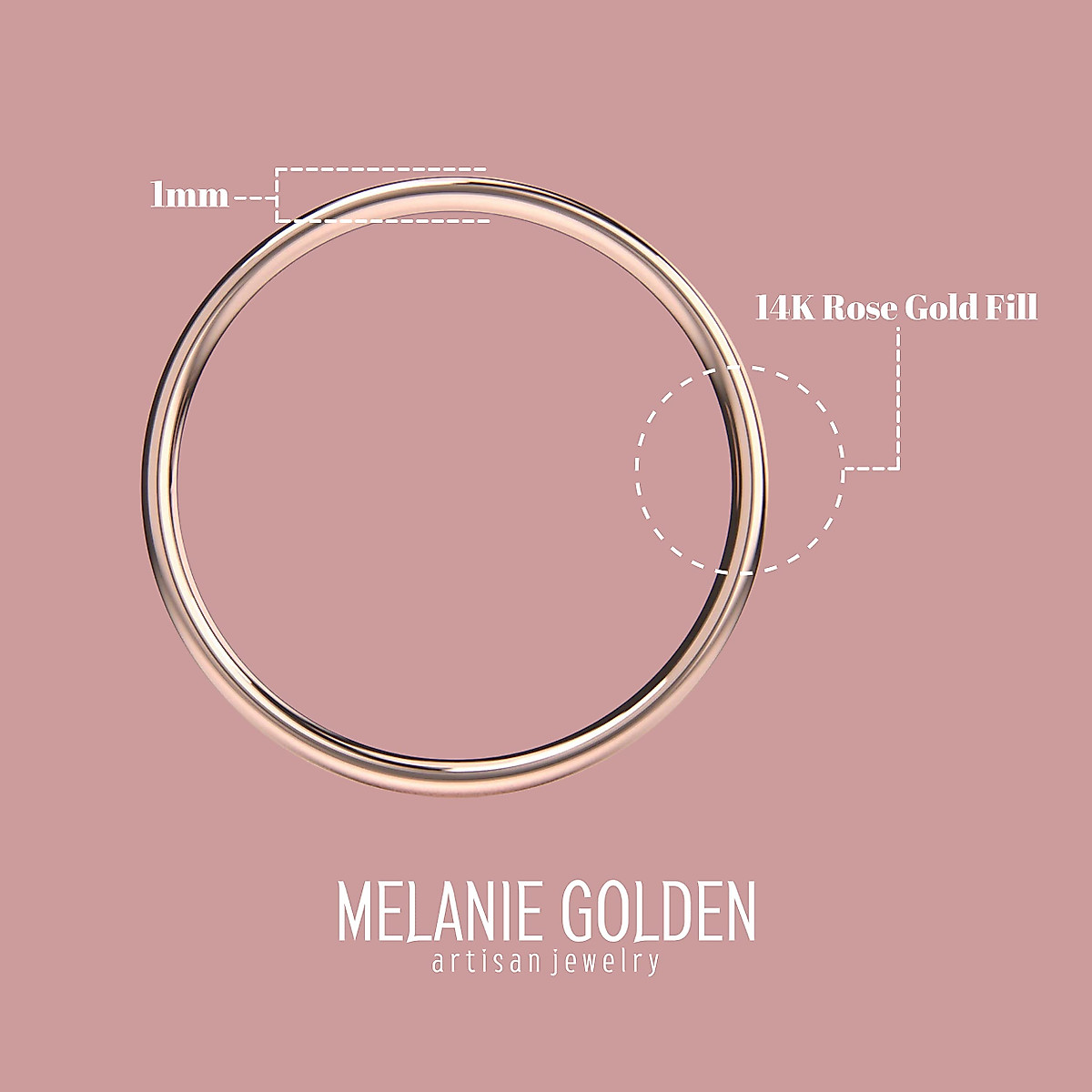 1mm Thin Smooth Stacking Skinny Ring in Sterling Silver, Gold, or Rose Gold | Comfort Fit | Sizes 2-12 (2, 14K Rose Gold Fill)