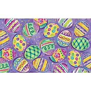 Toland Home Garden 800199 Egg Toss Spring Door Mat 18x30 Inch Easter Outdoor Doormat for Entryway Indoor Entrance
