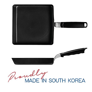 TECHEF - Tamagoyaki Japanese Omelette Pan/Egg Pan Skillet, PFOA-Free, Dishwasher Safe, Induction-Ready, Made in Korea (Black/Large)