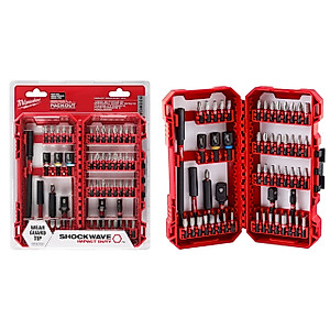 Milwaukee SHOCKWAVE Impact Duty Assorted Alloy Steel Screw Driver Bit Set with PACKOUT Accessory Case (52pc bits, 3pc Holders)