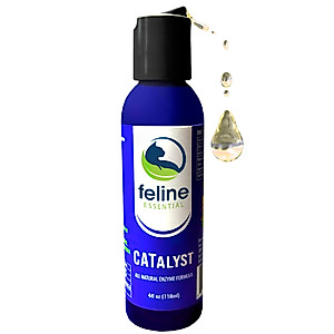 Feline Essential Catalyst Antioxidant Enzyme Formula for Cats - Cat Digestive Enzyme - Digestive Enzymes for Cats - Cat Digestive Support - Feline Catalyst Liquid Pancreatic Enzyme Supplements Cats