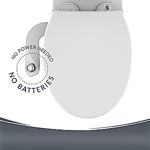 Bio Bidet by Bemis TruComfort Toilet Seat with Perfect Fit, Fresh Water Spray, Non-Electric, Easy to Install Bidet, ELONGATED, Blue Inserts