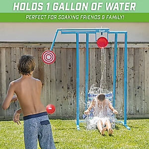 GoSports Splash Tower Water Dunk Game - Water Soaking Dunk Tank for Kids & Adults