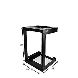 Raising Electronics 15U Wall Mount Open Frame 19 Inch Server Equipment Rack Threaded 15 Inch depth Black (15U)
