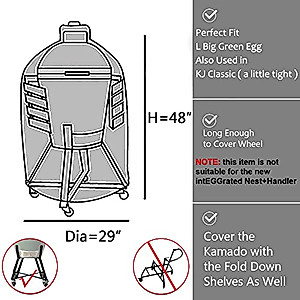 KAMaster 2 Slats Folding Side Shelves with 29 in Grill Full Cover，for Large Big Green Egg