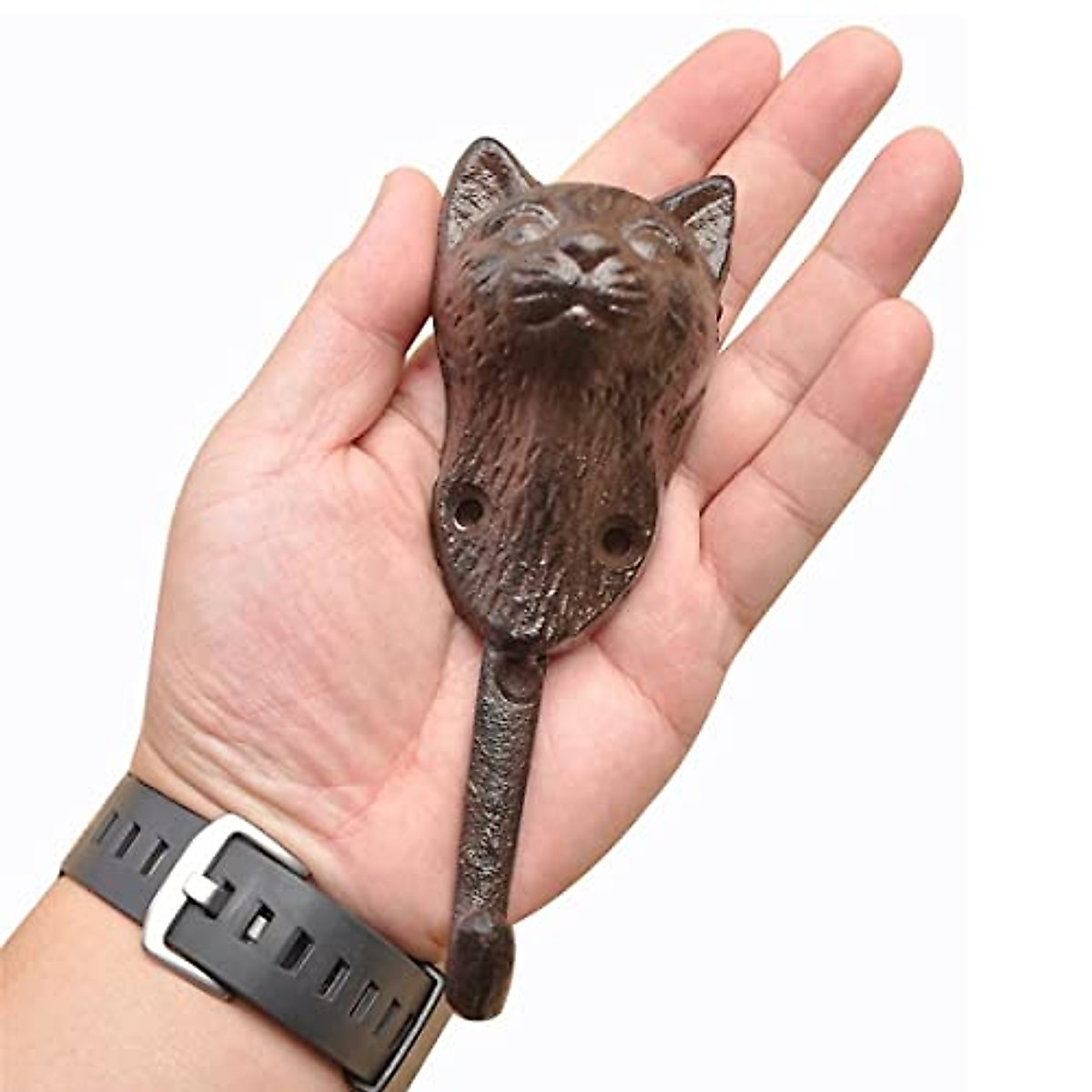 Kassbest Retro Creative Wall Hooks Cat Head Shape Cast Iron Coat Hooks Coat Hooks Hat Hooks Coat Hooks Wall Mounted Door Hooks Decor Hooks 2 Pack