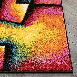 Well Woven Fortuna Boxes Multi Hand-Carved Abstract Geometric Pattern Area Rug 8x10 (7'10" x 9'10")