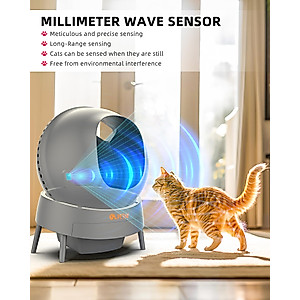 Self Cleaning Cat Litter Box with APP Control,No More Scooping Automatic Cat Litter Box with mmWave Sensor for Multiple Cats,Excellent Odor Removal,57L Extra Large Space,Ultra-Quiet Robot Litter Boxes