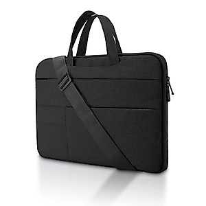 MicaYoung 14 Inch Laptop Messenger Shoulder Sleeve Bag for Asus Acer HP Chromebook 14/HP Stream 14/Latitude/Thinkpad, Lightweight Computer Carry Case Briefcase with Handle and Shoulder Strap, Black