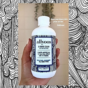Allyoos A Quick Clean, Hair Rinse, Removes Sweat, Oil & Buildup From Scalp & Hair, No Suds, Dry Shampoo Alternative, Balances Scalp, Sulfate-Free