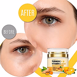 DERMAXGEN Turmeric Face Cream + 30% Vitamin C Glow Boosting Moisturizer & Skin Repairing, Hydrating with Organic Ingredients Anti-Aging Facial Cream, Normal, Dry, Oily & Combination Skin - 1.7 FL OZ