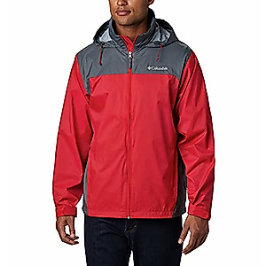 Columbia Men's Glennaker Lake Rain Jacket, Mountain Red/Graphite, Large