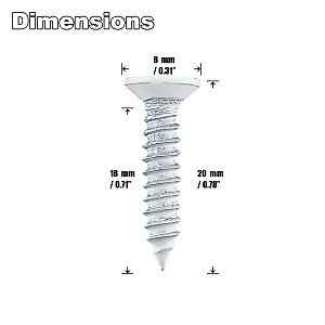 XQDWX #8 X 3/4 Inch Stainless Steel Self-Tapping Wood Screw Set, Suitaple for Home Renovation, Furniture Assembly, and Wood Working Projects, White Head, 100 Pack, 4220WS-WH-100