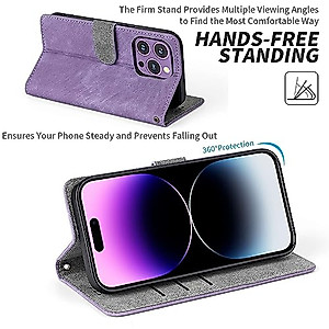 Case Compatible with Infinix Hot 20 5G X666 X666B,Case with Card Slot.Wallet Design,RFID Protection.Standable Flip Case Purple