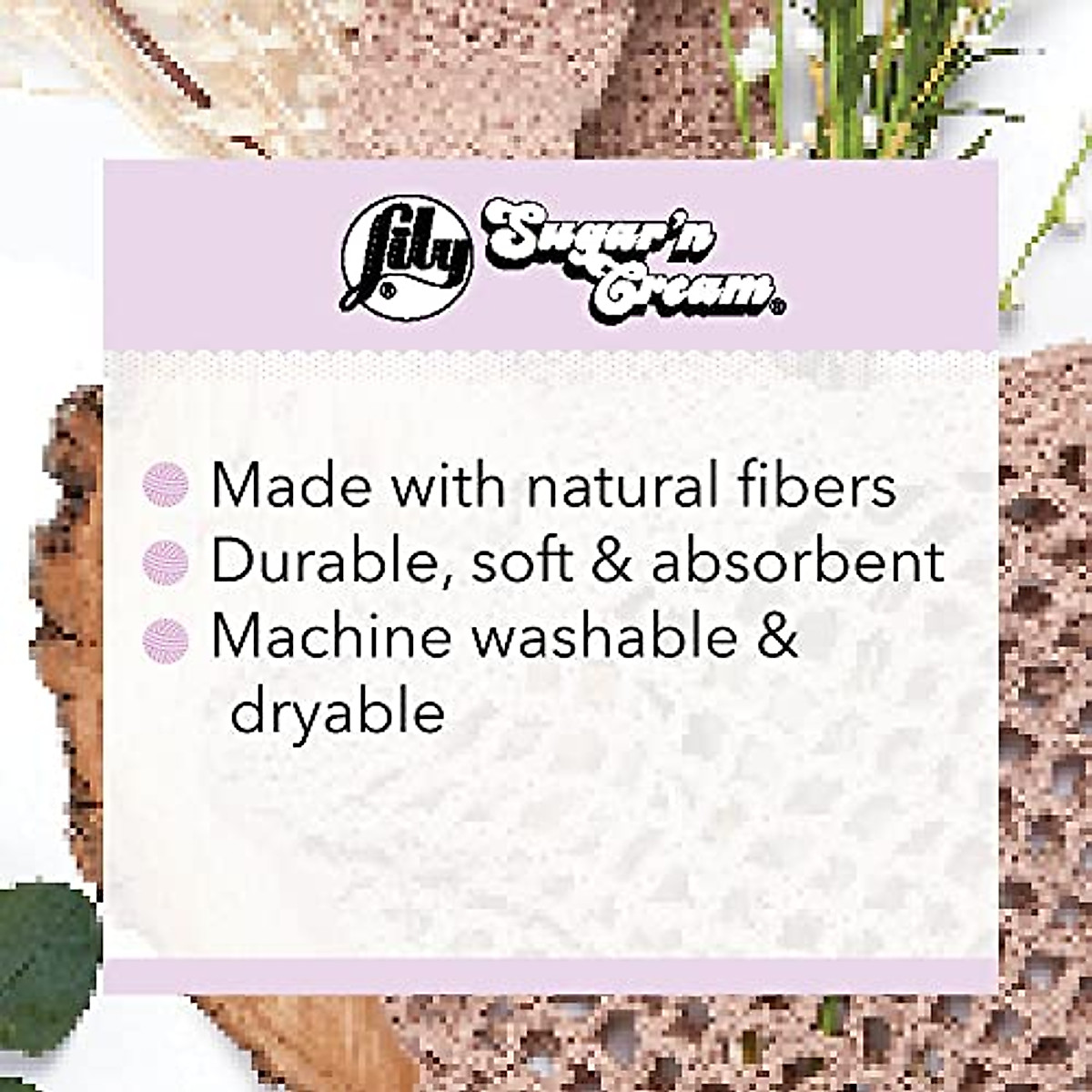 Lily Sugar'N Cream Super Size Hippi Yarn - 6 Pack of 85g/3oz - Cotton - 4 Medium (Worsted) - 150 Yards - Knitting/Crochet