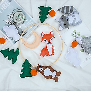 PINNKKU Woodland Animal Baby Mobile | Nursery Mobiles | Woodland Nursery Decor | Crib Mobile for Baby Boys and Girls | Crib Bedding Accessory| Baby Gift