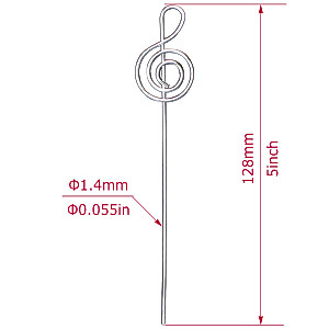 Booluee 30 Pcs Metal Wire Place Card Holders, Photo Clip Holders Craft Table Card Holders Memo Note Photo Metal Clamps Clay Decor Cake Toppers Wedding Party Decorations (Musical Note)