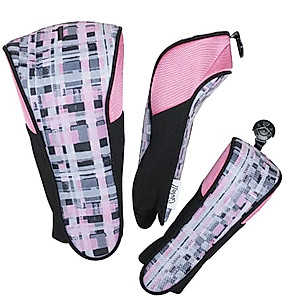 Glove It Golf Club Covers for Women, Set of 3 Numbered Ladies Golf Head Covers for Hybrid, Wood & Driver Clubs, Extra Protection, Pixel Plaid