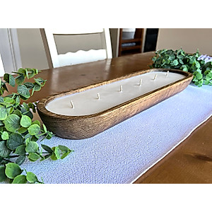 Bonneville Handmade Candles | 6 Wick Pine Wood Bowl | 19" x 5.5" x 2" Hand Poured, Dough Bowl Candle | Up to 50 Hour Long Burn Time | 100% Soy Wax | Scented Rustic Holiday Gift (Sea Salt & Orchid)