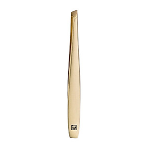ZWILLING Beauty TWINOX Slant Tip Tweezers, Slanted Tip for Precise Hair Plucking, Durable Stainless-Steel Tweezers, Premium Facial Care, Gold Edition