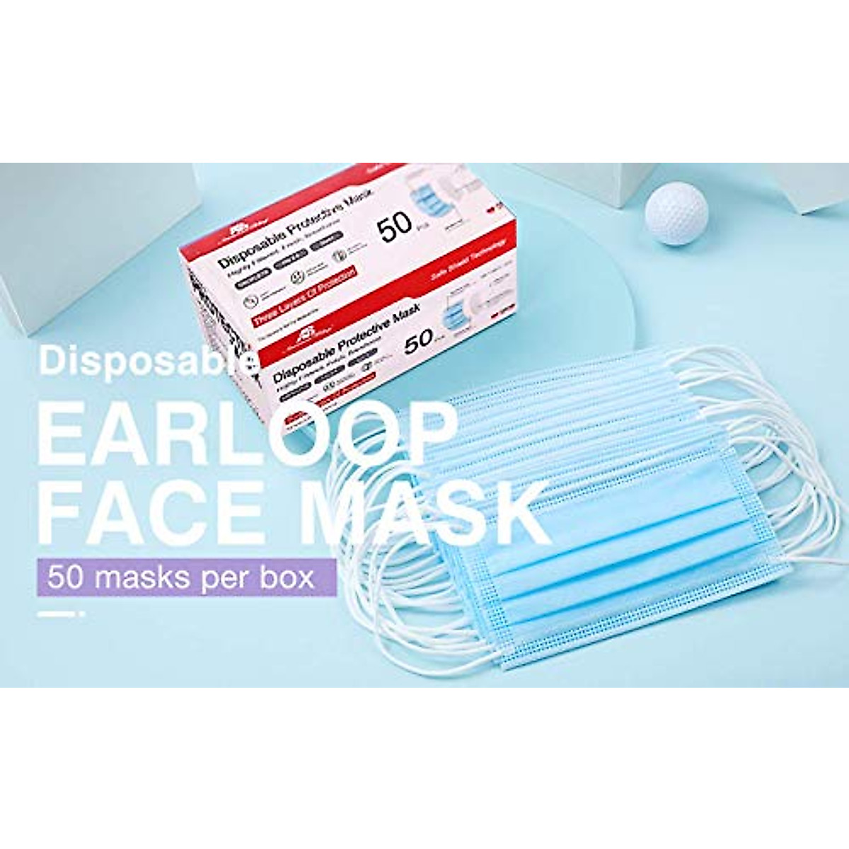 2000PCS Bulk Wholesale Face Masks for Business and Home Use-Disposable Face Mask-Blue 3 Ply Face Mask Cup Dust Masks PPE Filter Protection Face Masks