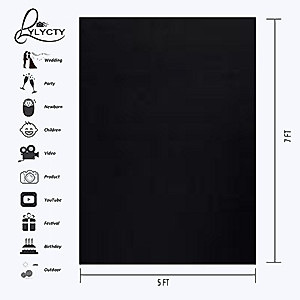 LYLYCTY County Background 5x7ft Non-Woven Fabric Solid Color Black Screen Photo Backdrop Studio Photography Props LY062