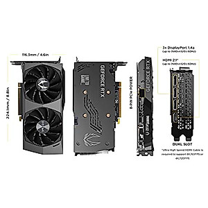 ZOTAC Gaming GeForce RTX 3060 Twin Edge OC 12GB GDDR6 192-bit 15 Gbps PCIE 4.0 Graphics Card, IceStorm 2.0 Cooling, Active Fan Control, Freeze Fan Stop ZT-A30600H-10M