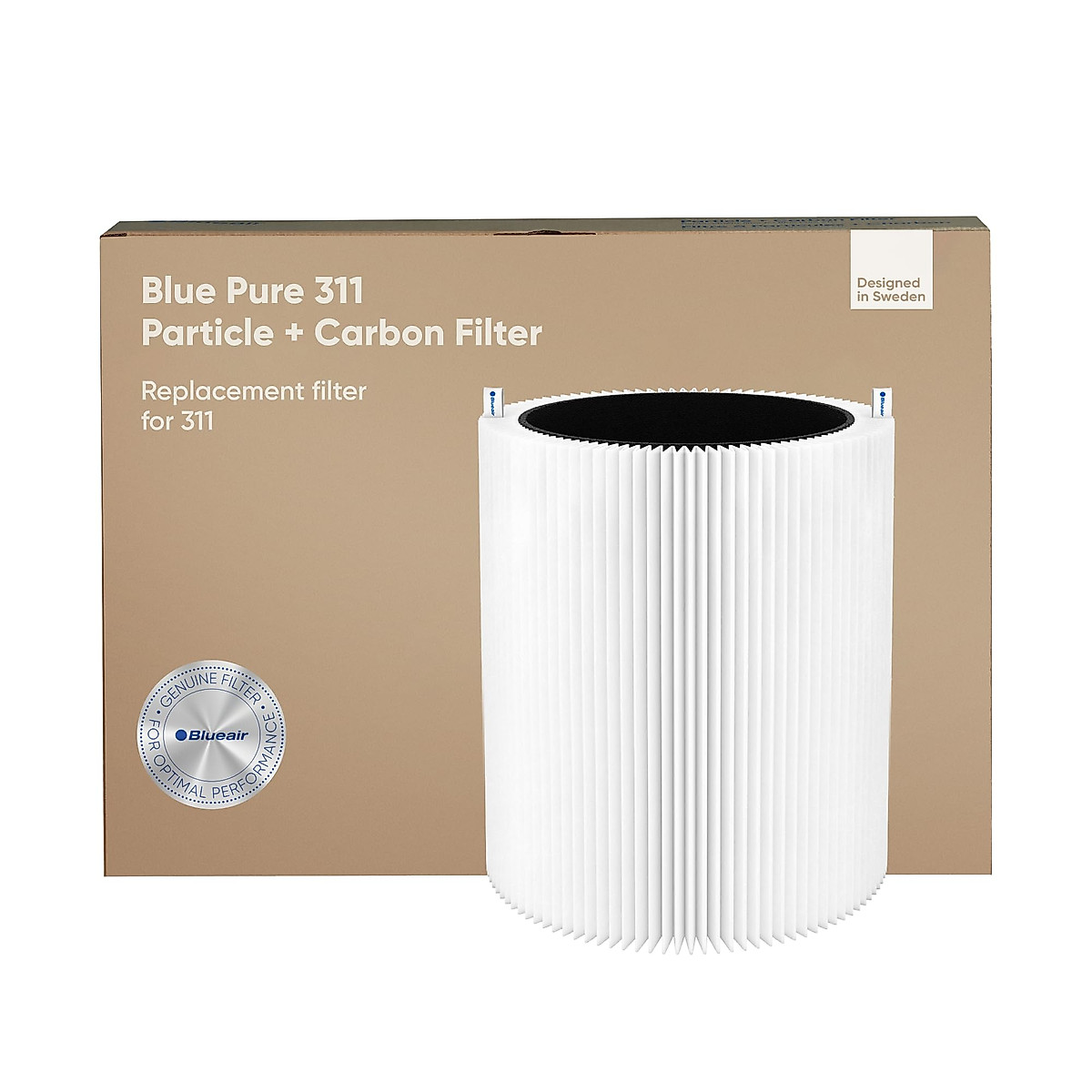 BLUEAIR Blue Pure 311 Genuine Replacement Filter, Particle and Activated Carbon, fits Blue Pure 311 Air Purifier (Non-Auto)